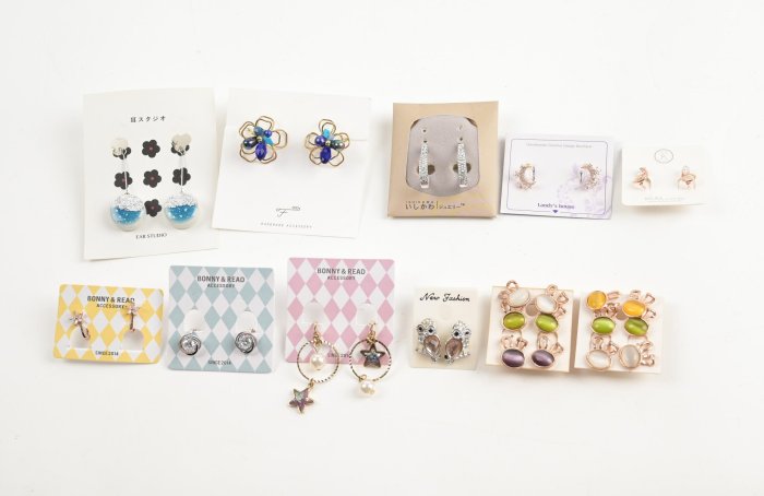 《玖隆蕭松和 挖寶網I》各式 華麗 亮鑽 簡約 優雅 星星 花朵 兔兔 貓頭鷹 夾式耳環 耳針 耳飾 一批 (10798) | Yahoo拍賣