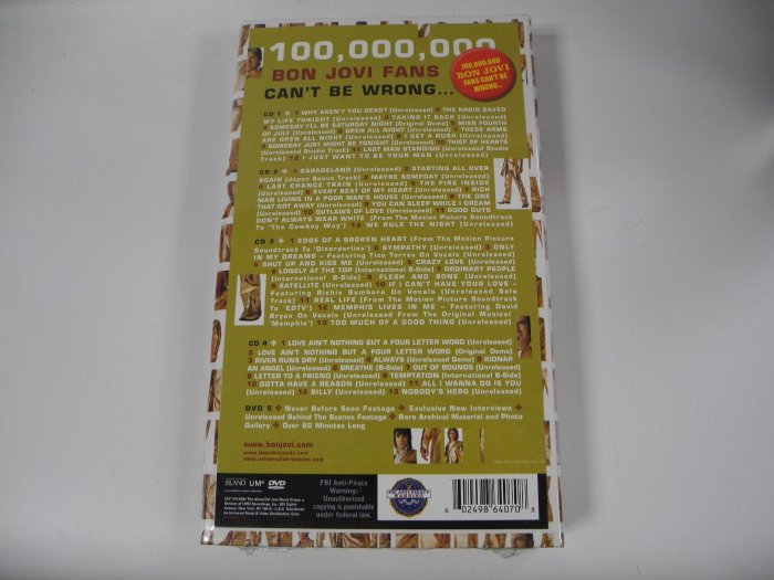 MWM 【二手CD*4+DVD】未拆封 100,000,000 Bon Jovi Fans Can'T Be Wrong… 厚紙盤裝_一元起標無底價 | Yahoo拍賣