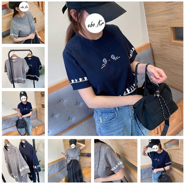 ＊EBO_KR＊韓 超Q刺繡小貓設計感柔彈針織衣 | Yahoo拍賣