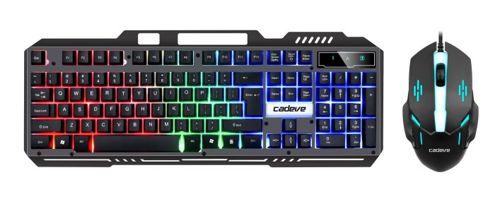 新開幕特價 CADEVE-6900 發光 鍵盤 滑鼠 (贈送發光電競滑鼠)鋁合金 七彩背光 懸浮式 LED 電競鍵盤 | Yahoo拍賣