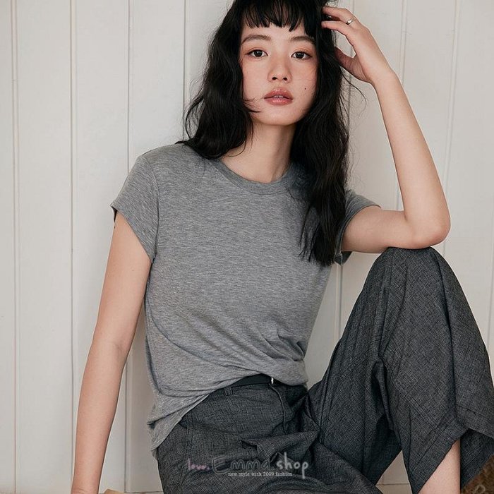 EmmaShop艾購物-韓國同步上新-日韓妞必備單品-夏季涼感天絲棉含羊毛/親膚透氣 | Yahoo拍賣
