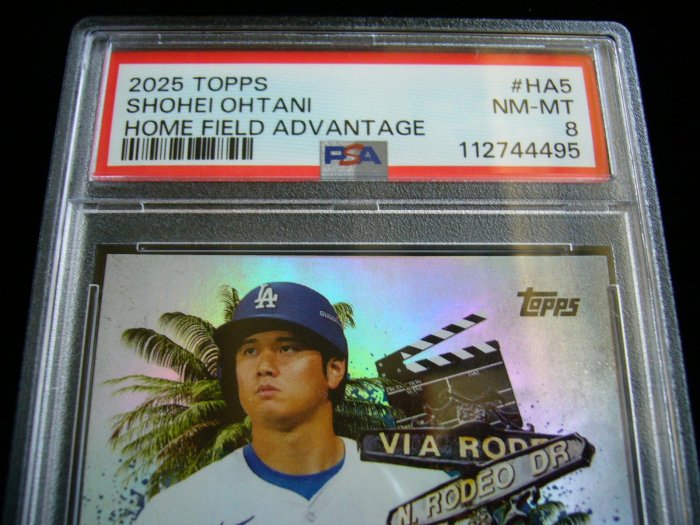 大谷翔平漂亮最新版本主場優勢亮面鑑定特卡 2025 Topps Home Field Advantage PSA 8 | Yahoo拍賣