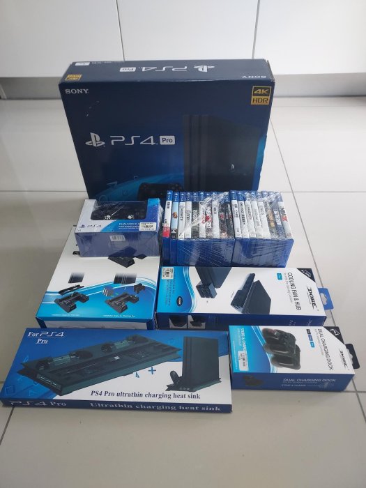 PS4 PRO 1T 4K 7218B +遊戲18片+原廠無線手把+擴充散熱組（幾乎全新） | Yahoo拍賣