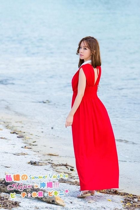 [瑪嘉妮Majani] 日系中大尺碼 性感深V 露背綁帶 浪漫 顯白 洋裝 沙灘裙 伴娘服 零碼出清 特價390元 ds-188 | Yahoo拍賣