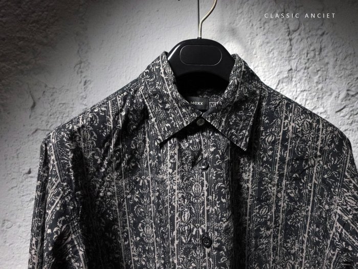 CA 荷蘭品牌 MEXX 深灰花紋 純棉 長袖襯衫 S號 一元起標無底價D558 | Yahoo拍賣
