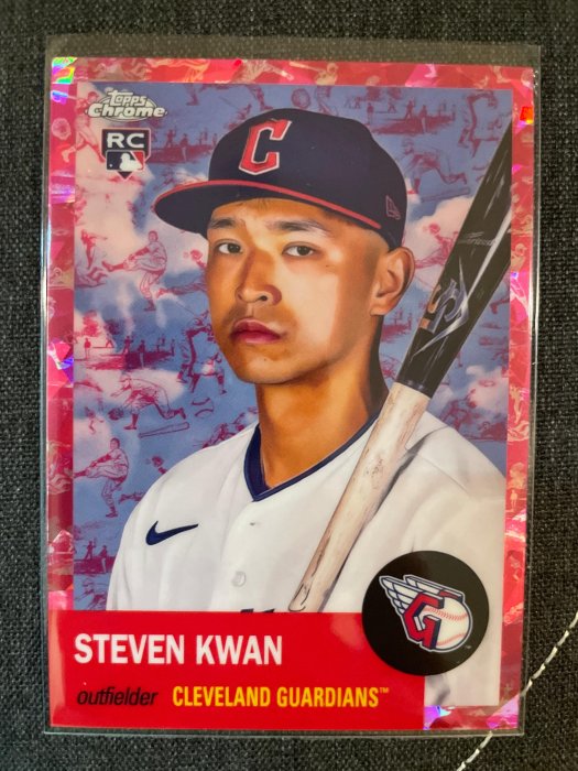 2022 Topps Chrome Platinum Steven Kwan #65 RC Fuchsia Toile Refractor /100 | Yahoo拍賣