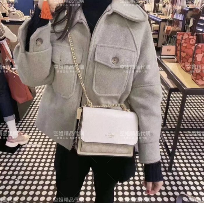 空姐精品代購 COACH 90635 KLARE 奧特萊斯 蔻馳新款 蛇紋拼牛皮 單肩斜挎 翻蓋鏈條女包 附購證下標送禮 | Yahoo拍賣