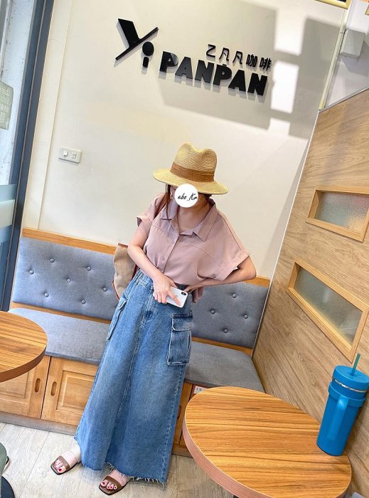 ＊EBO_KR＊韓 【超人氣現貨主打星】$820→$730 挺版超修飾!!後鬆緊工裝口袋感淺藍牛仔裙 | Yahoo拍賣