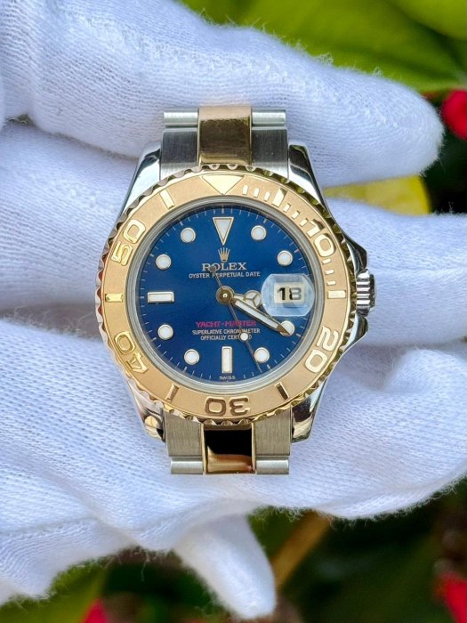 勞力士 ROLEX 型號169623 半金藍面遊艇 錶徑29mm 動力來源2235 2004/FEB | Yahoo拍賣