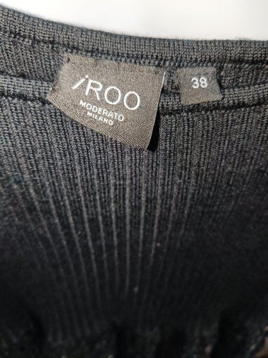 10元出清8月初停止刊登二手秋季美衣 專櫃女裝iROO 典雅黑色細肩帶亮片羊毛混紡拼接縮擺連身裙短洋裝 | Yahoo拍賣