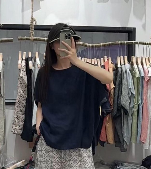 【木棉衣舖】文藝簡約圓領蝙蝠袖漢麻套頭T恤-0723 | Yahoo拍賣