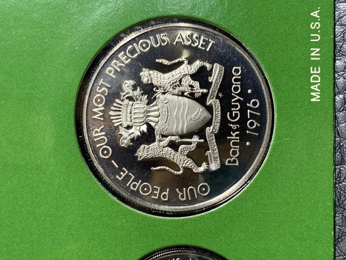 【古玩輕鬆拍】老美國富蘭克林鑄幣廠1976年GUYANA 紀念純銀錢幣共8入 附原裝收藏盒/介紹 日本原價39500日圓約台幣8295元※0508502-165 | Yahoo拍賣