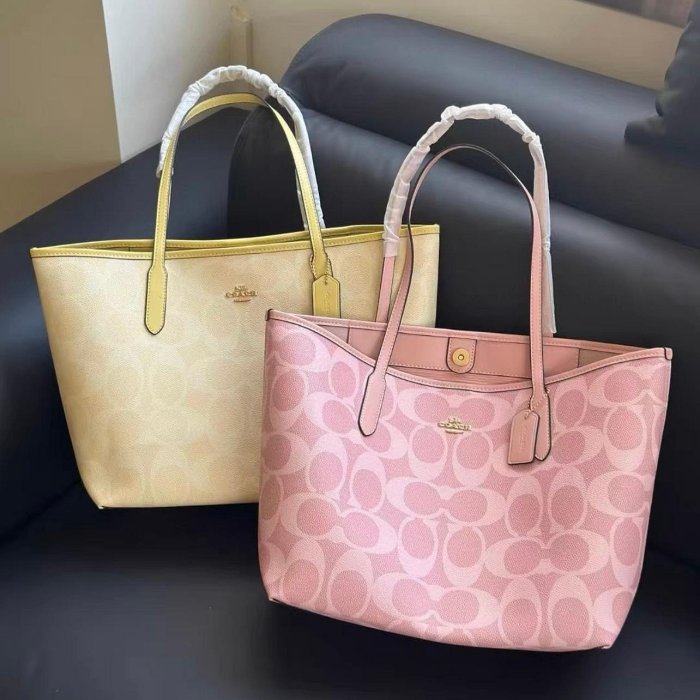 NaNa代購 Coach CAL49 City經典印花女士手袋 托特包 單肩包媽咪包 購物袋 單肩腋下手提包 附購證 | Yahoo拍賣