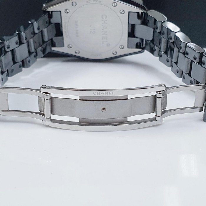 【大眾名錶】CHANEL香奈兒 J12系列 H1625 2016/08 黑陶瓷 鑽石時標 錶徑33mm 石英機芯 大眾當舖B624 | Yahoo拍賣
