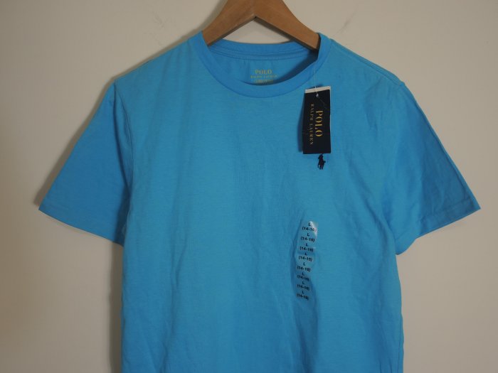 Furugi Shop 全新 美國馬球 POLO Ralph Lauren 天空藍 小馬LOGO刺繡 青年版 短袖T恤 一元起標 1G580 | Yahoo拍賣
