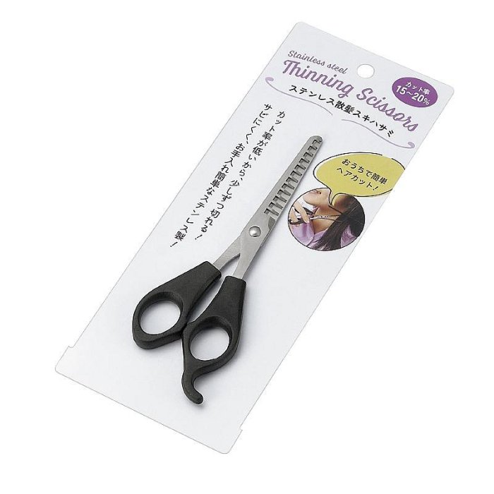 asdfkitty*日本ECHO 黑柄 打薄剪刀-可自己剪頭髮.剪瀏海歐-正版商品 | Yahoo拍賣