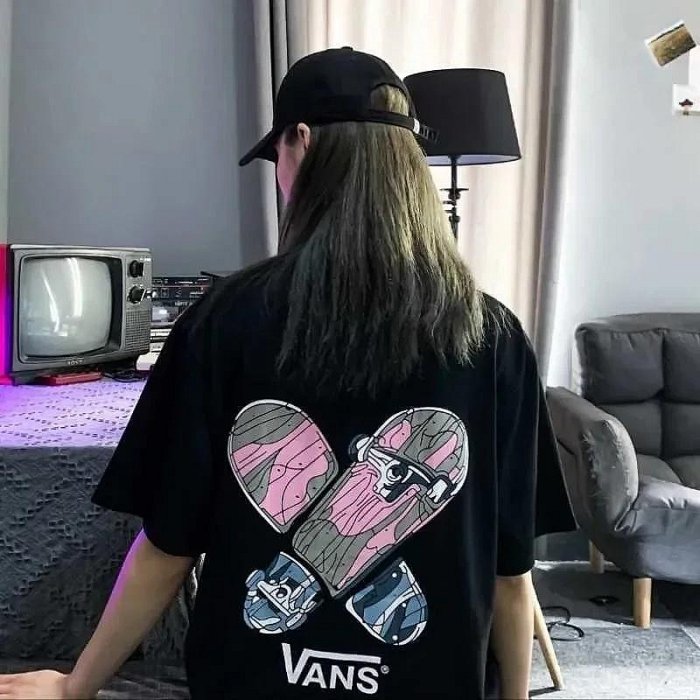 換季特價VANS萬斯超大碼男女情侶款學生T恤衫純棉背心短袖套頭寬松百搭夏季新款S-4XL | Yahoo拍賣