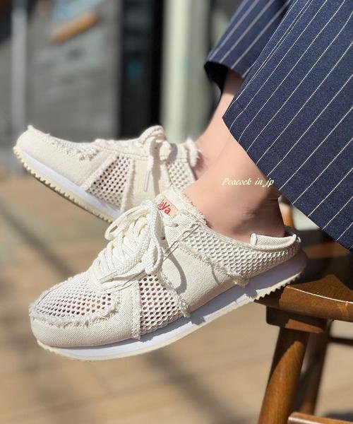 Peacock in jp2025 5月#現貨日牌 JAVA涼爽輕盈網眼2way運動休閒鞋2色(黑、米 S~XL | Yahoo拍賣