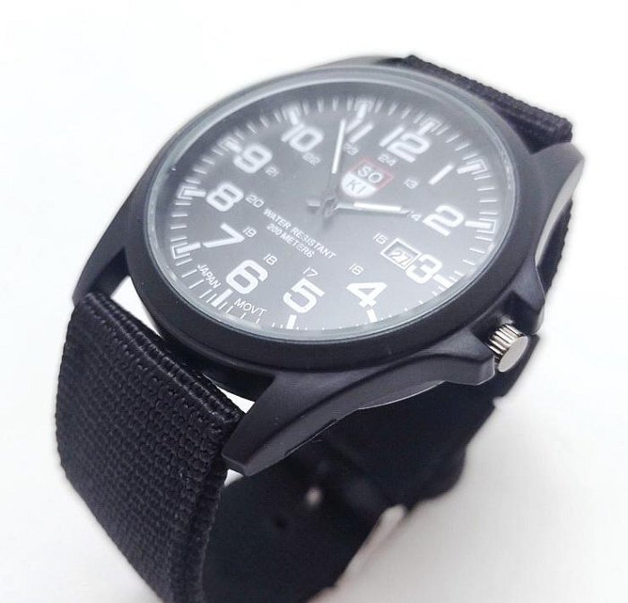 【timekeeper】 全新軍事風Soki霧黑大錶徑日期顯示石英錶(黑面) | Yahoo拍賣