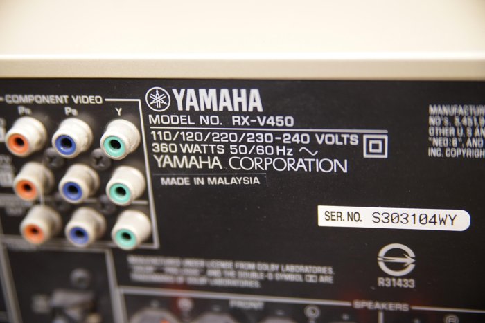 [ 一元音響 ] YAMAHA RX-V450 6.1聲道 AV環繞擴大機 一元起標 | Yahoo拍賣