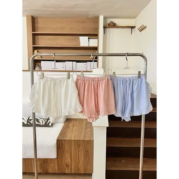 正韓 🇰🇷零零家薄款連帽襯衫短褲套裝 荷葉邊短褲 剪裁上衣 微寬鬆 zerozero 韓國代購 正韓套裝 上衣 襯衫 天藍色 set 一元起標 | Yahoo拍賣