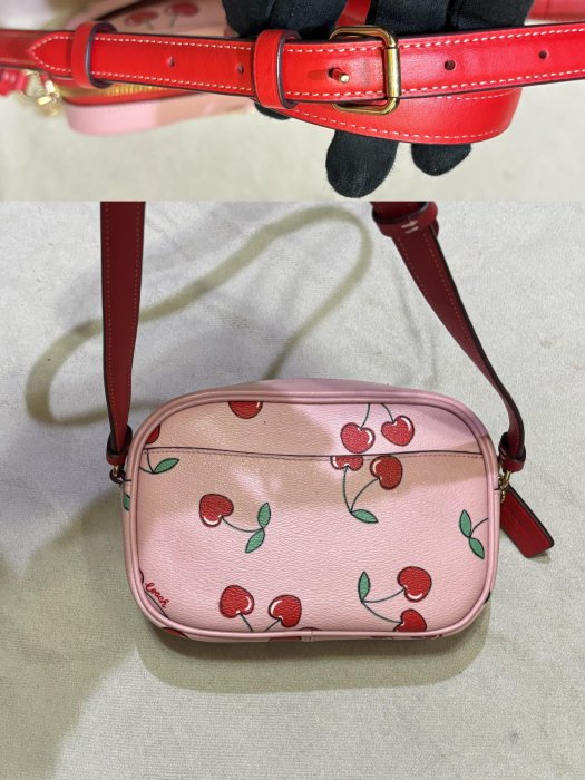 一元起標 近新 正品 Coach蔻馳 牛皮迷你櫻桃🍒包 相機📷包馬車側背包 真皮 🍒櫻桃吊飾肩背包 皮革小方包 小廢包斜背包托特包 pvc隨行 ...