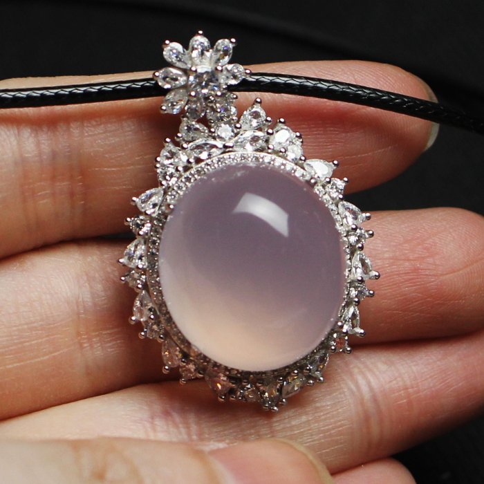 【桑園の】高冰 紫羅蘭 大蛋面 紫玉髓 華麗 項鍊 Q 7439 | Yahoo拍賣