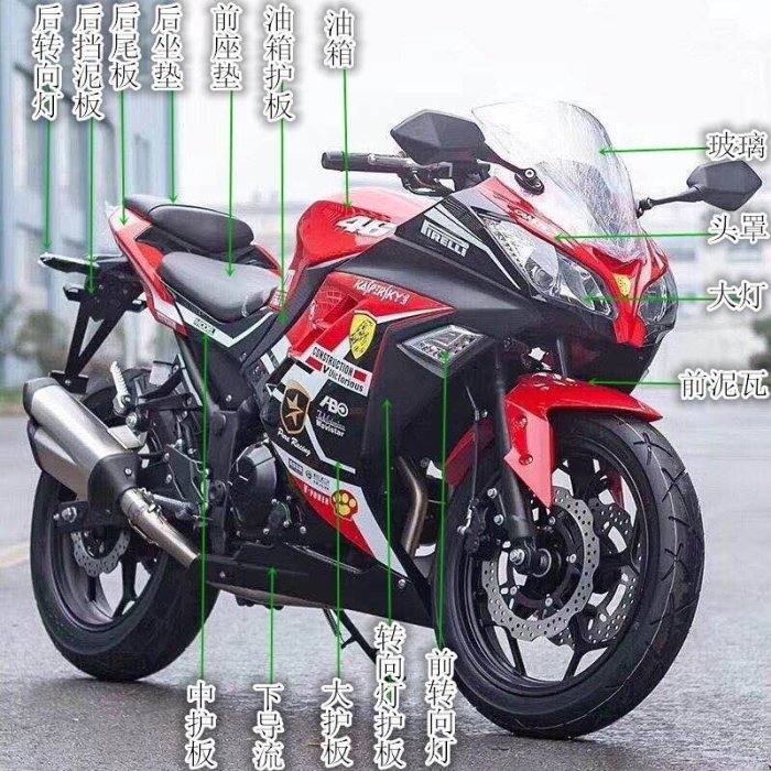 國產小忍者摩托外殼/R3/V6/戰隼350/N19/地平線/S款全套跑車配件 | Yahoo拍賣