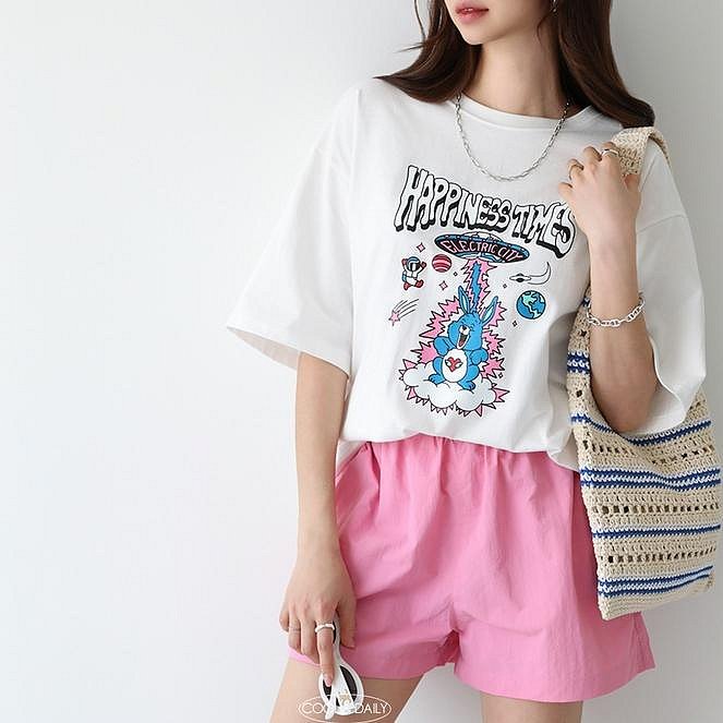 Bellee 正韓 🍒活潑可愛小熊短袖長版棉上衣 (3色) 【0526-54】 | Yahoo拍賣