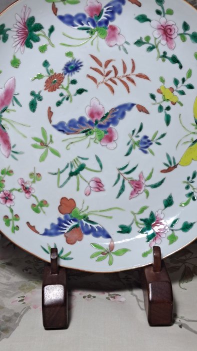 清代 粉彩 花蝶紋 盤 | Yahoo拍賣