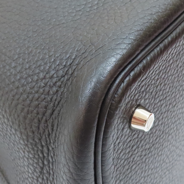 【二手名牌BRAND OFF】HERMES 愛馬仕 黑色 TC皮革 Picotin Lock 22 手提包 U刻 銀扣 | 歐系精品包/配件 | Yahoo購物中心