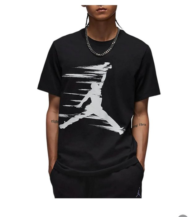 25mart【一元起標】美國 男 飛人印花 圓領 短袖T恤 黑色 M | Yahoo拍賣