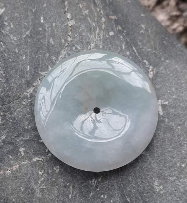 翡翠a貨~糯冰藍底超美大平安扣（41.8*6.8mm） | Yahoo拍賣