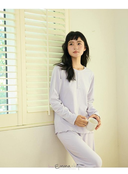 EmmaShop艾購物-日韓妞秋冬居家必備-綿絨前開扣帶罩杯舒適家居服/休閒服/上衣加褲子一套 | Yahoo拍賣