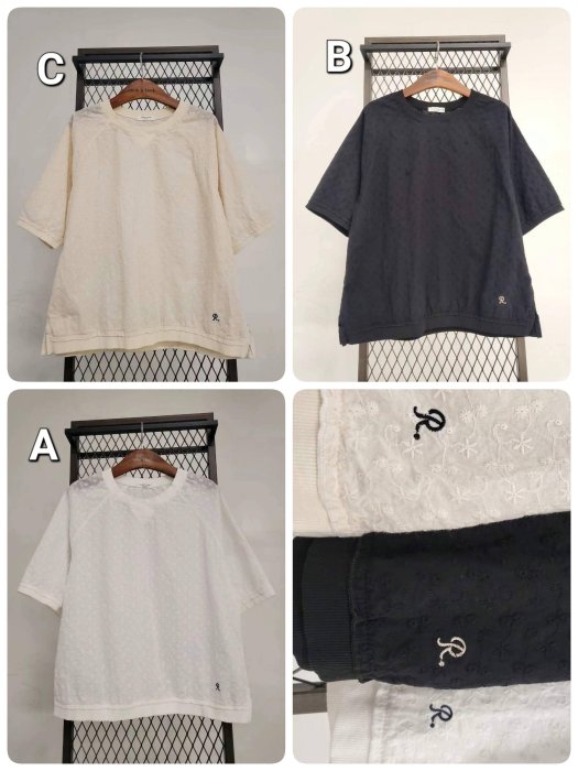 正韓 korea韓國進口cloth & cook黑色刺繡花朵R字短袖棉麻衫 現貨 小齊韓衣 | Yahoo拍賣