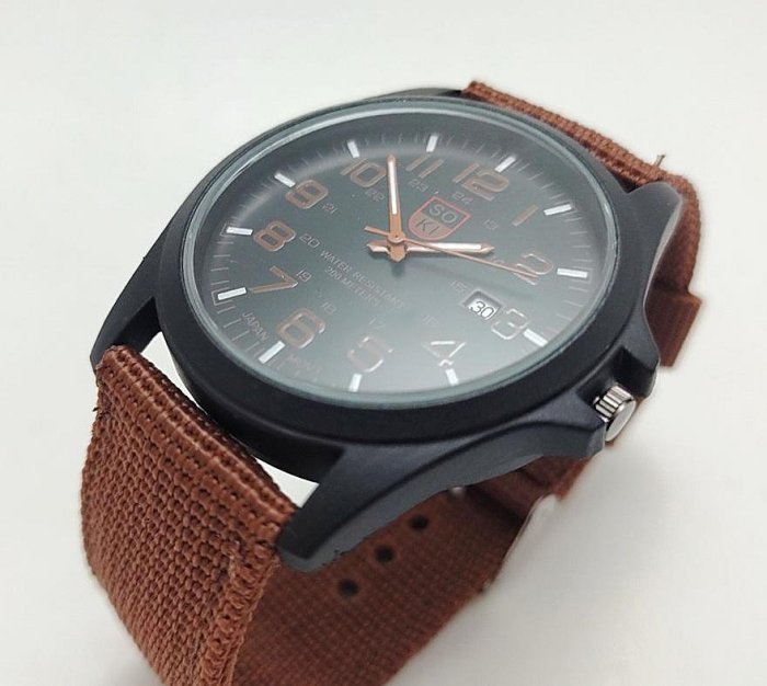 【timekeeper】 全新軍事風Soki霧黑大錶徑日期顯示石英錶(黑面) | Yahoo拍賣