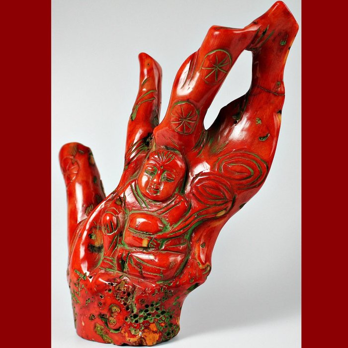 【桑園の】古董藝術 珊瑚 雕刻品 擺件 (委託品) D 5079 B27 | Yahoo拍賣