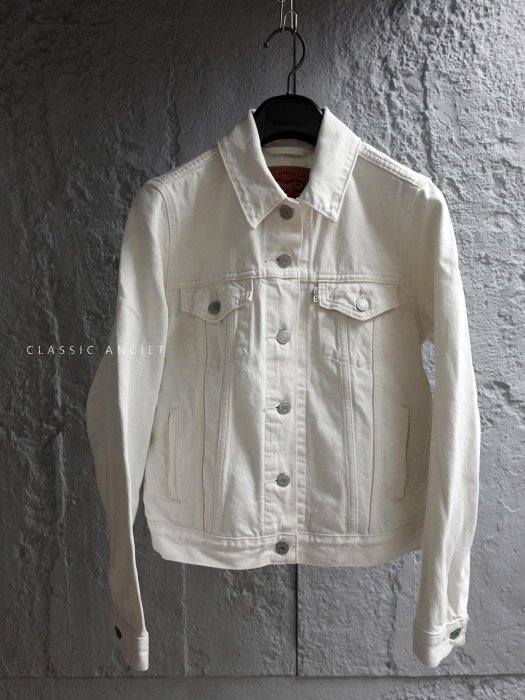 CA 美國品牌 LEVI'S 女款 米白 牛仔外套 M號 一元起標無底價E443 | Yahoo拍賣