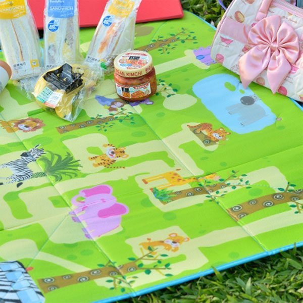 BO雜貨【YV9046】ikloo~樂活可提式收納野餐墊 玩具墊 摺疊收納箱 玩具收納箱 彩色地圖 | Yahoo拍賣