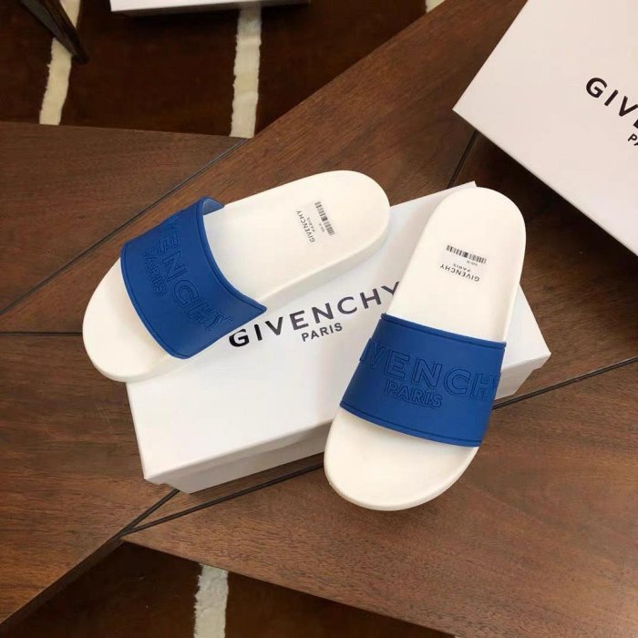翡翠王.一元起標 全新 Givenchy 藍白男士夏季休閒拖鞋涼鞋 保真假貨包退 | Yahoo拍賣