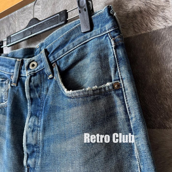 Retro CLUB【一元起標】【二手】美國 LEVI'S LVC 44501-0009 日本製 大E 原色 布邊 直筒牛仔褲 C25732 ...