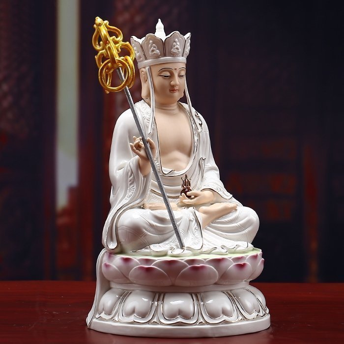 【熱賣精選】 陶瓷坐蓮地藏王菩薩佛像 南無地藏王菩薩 法像莊嚴（GA-1433） | Yahoo拍賣