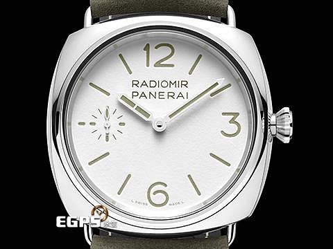 2025年 PANERAI 沛納海 Radiomir Officine PAM01384 PAM1384 白色面盤 卡其綠色皮錶帶 ...