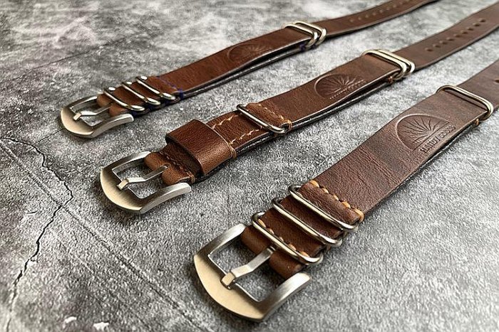 代用錶帶 手錶帶 復古棕紅山系風格真皮手工nato錶帶勞力士浪琴天梭精工21通用23mm | Yahoo拍賣