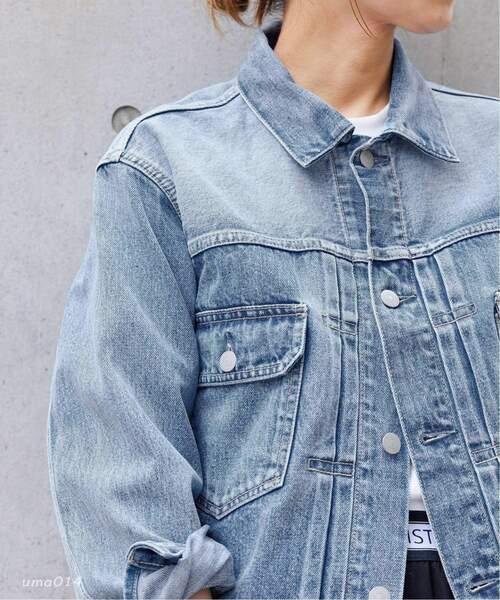 ｜The Dood Life｜日本 Spick & Span FRAMeWORK / 知性方廓形 精細水洗單寧色 魅力牛仔外套 | Yahoo拍賣