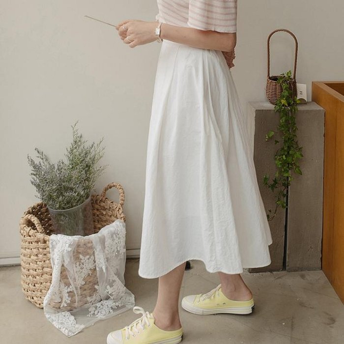 Bellee 正韓 夏日推薦女人味後鬆緊拉鍊摺線長裙 (4色) 【0403-4】 | Yahoo拍賣