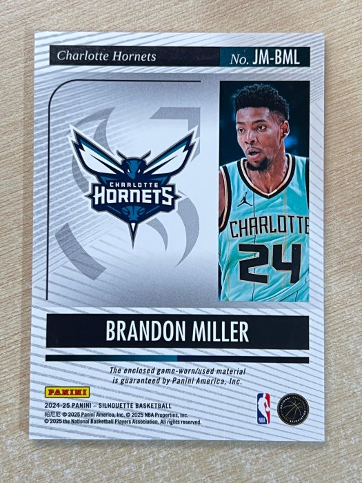限量/49 Brandon Miller 球衣 SILHOUETTE 2024-25 318 | Yahoo拍賣
