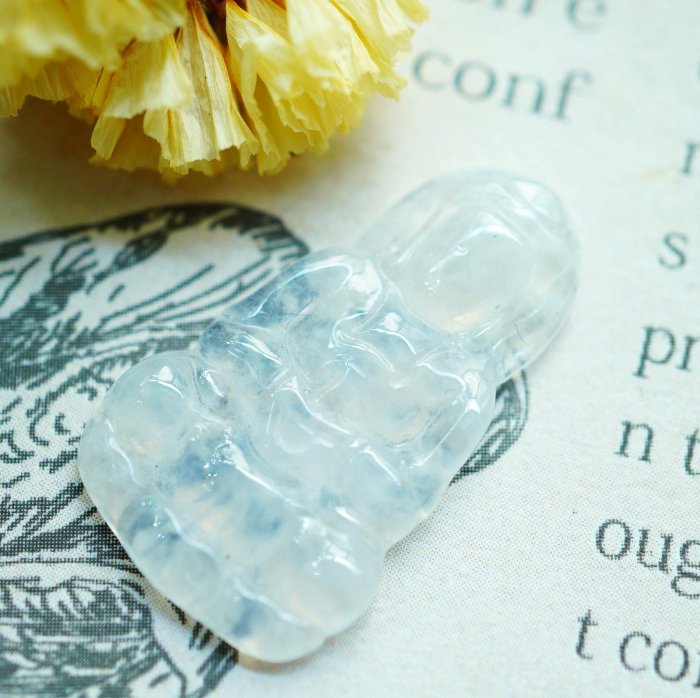 一元起標【東品舘】天然緬甸玉A貨 放光白翡 觀世音菩薩 翡翠 冰玉墜/花墜/鑲墜 @51283 | Yahoo拍賣