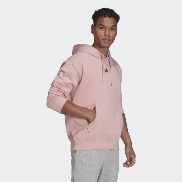 Adidas ESSENTIALS 男裝 長袖 帽T 休閒 寬鬆 袋鼠口袋 棉 粉【運動世界】HE4348 | adidas | Yahoo購物中心