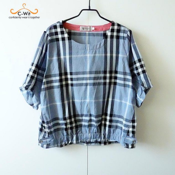 一元起標～當 我 們 在 衣 起C-WIT＊╯全新專櫃法德莉格紋好搭款上衣2L | Yahoo拍賣